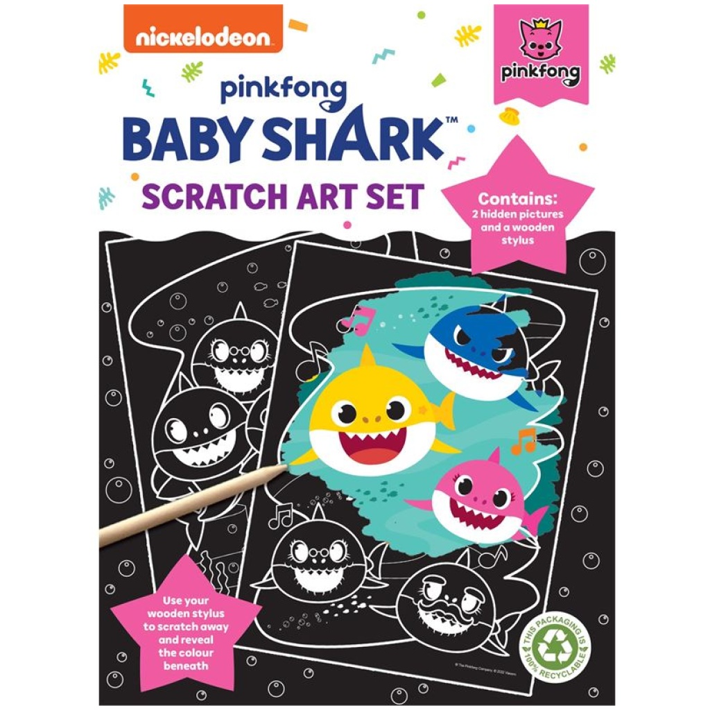 Kreativni set Baby Shark – Scratch art set – Bimaco